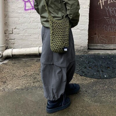 WeiYao Khaki Casual Long Cargo Skirts Women Stitching Vintag