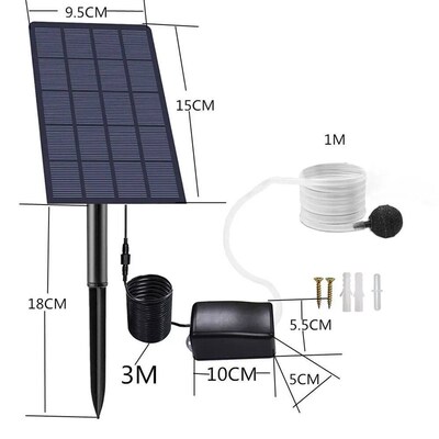 6V 2W Solar Panel Water Pump Solar Powered Oxygenator 0.8L/m
