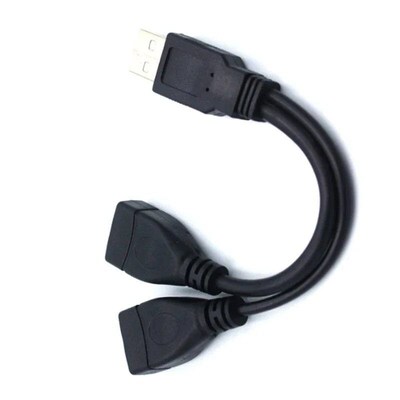1 Male to 2 Female Extension Cord USB 2.0 Splitter Y Cable P