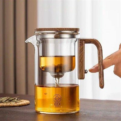 Glass Teapot Household One-Button Tea Water Separation