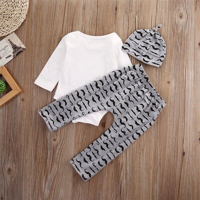Citgeett 3PCS Set Newborn Baby Girl Boy Long Sleeveless Tops