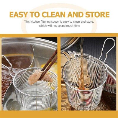 Hot Pot Colander Wire Mesh Strainer Noodle Basket Vegetable