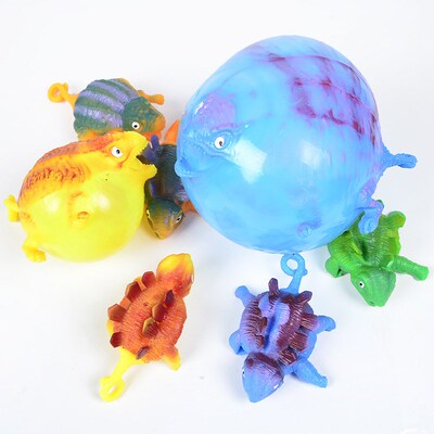 Kids Funny Blowing Animals Inflate Dinosaur Vent Balls Antis
