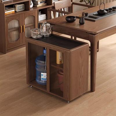 蜡白茶水柜家用实木XRA01#/2茶几移动边几水烧茶桌一体木客厅沙发