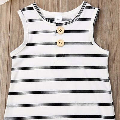 Baby Summer Clothing 0-24 Newborn Infant Baby Boy Girl Strip