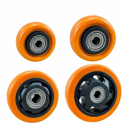 PU Replacement caster wheels with double bearings orange col