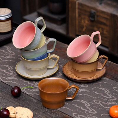 Ceramic ffee Cup And Saucer Set With High Appearance And Gra