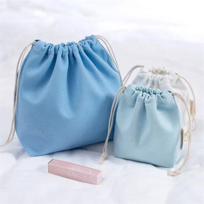 27*20cm Cotton Drawtring Storage Bag White  Bag for Candy Gi