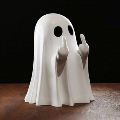 Middle Finger Cute Ghost Statue, Ghosts Small Scary Ghost Fi