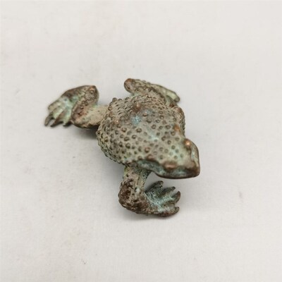 CHINA antique brass bronze fengshui Little toad Statue Metal