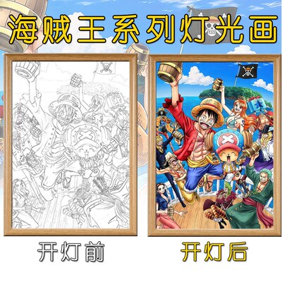 LED lights one piece poster ONEPIECE Hanging paintings decor