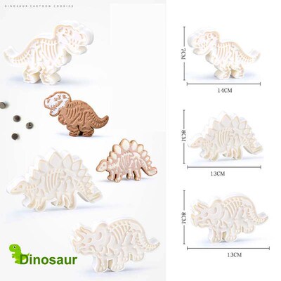 3D Dinosaur Cookie Cutters Mold Dinosaur Biscuit Embossing M