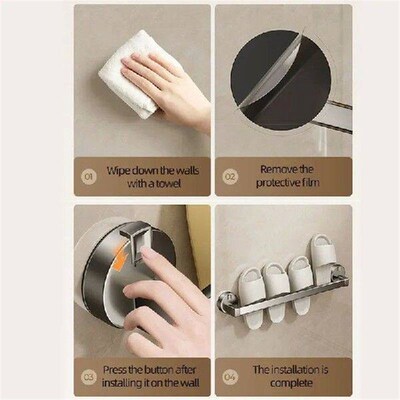 Non Perforated Suction Cup Wall Mounted Towel Rack,