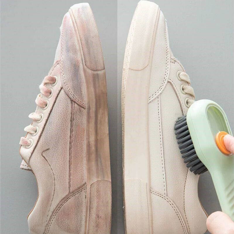 2Pcs Multifunctional Shoes Brush Automatic Liquid Adding Lau