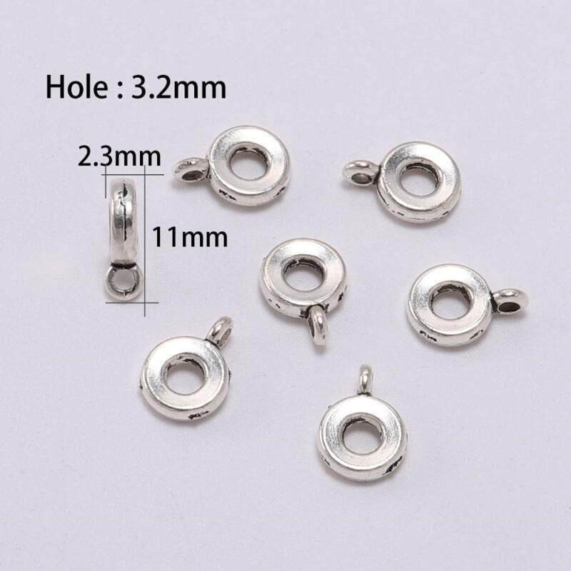 20pcs Antique Charm Bail Beads Spacer Beads Pendant Clips Pe