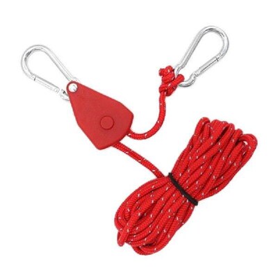 4pcs Reflective Camping Rope with Pulley Outdoor Tent Guide