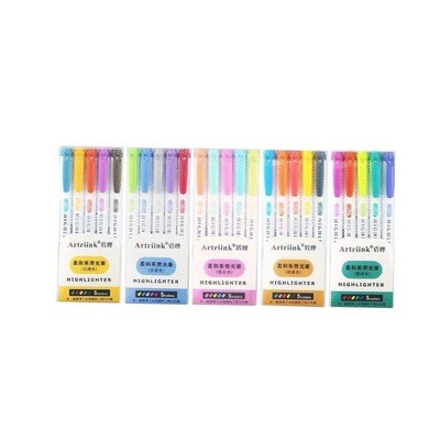 candy color double-headed highlighter marker pen双头荧光笔