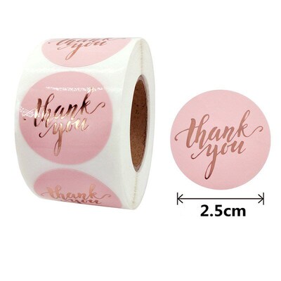 500pcs Round Labels Kraft Paper Thank You Sticker Dragees Ca