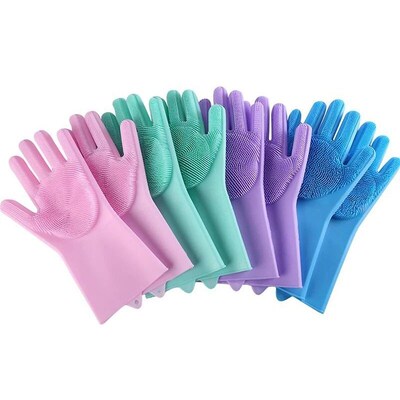 Pet Grooming Gloves Dog Cat Bathing Cleaning Glove Shampoo S