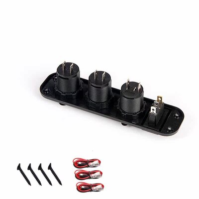 Waterproof  Switch Panel 12~24V Dual USB Port Digital Voltm