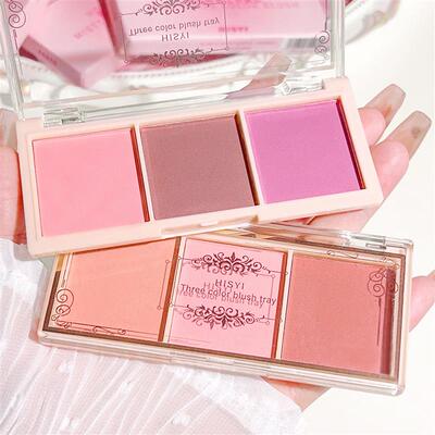three-color blush natural color rendering delicate non-flyin