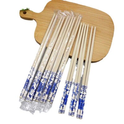 50 Pairs BlueWhite Porcelain Disposable Chopsticks Solid Woo