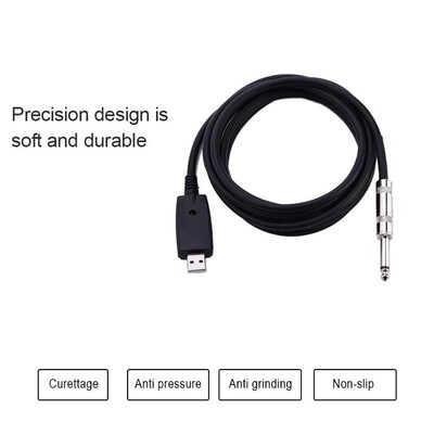 New 3m/9.8ft Converter  USB To 6.35mm Plug Guitar To XLR