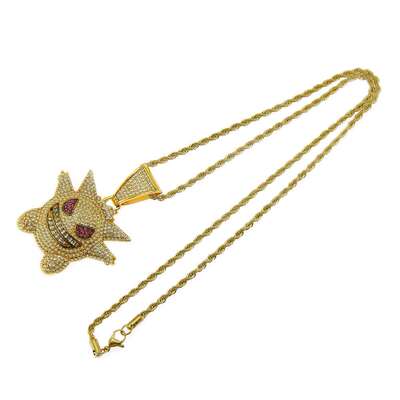 Childhood memories diamond inlaid hip-hop pendant three-dime