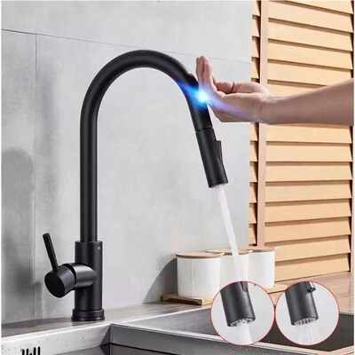 Touch Kitchen Faucet Pull Out  Brushed Nickle Sensor Stainle