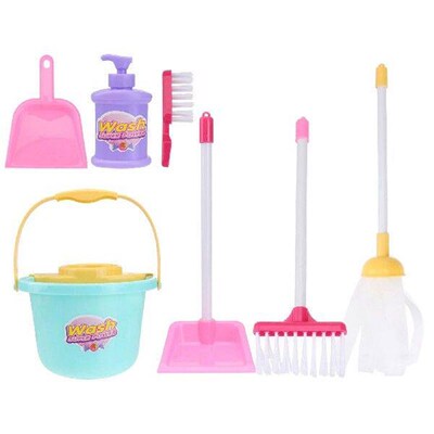 7 Pcs Dustpan Cleaning Mopping Set Child Toys Childrens