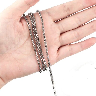 Fashion New Width 2mm-5mm Stainless Steel Round Pearl Chain