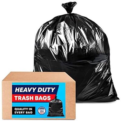 55-60 Gallon Contractor Trash Bags, Heavy Duty 3 Mil Cont