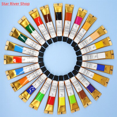 Acrylic Paints 12/18/24 Colors Professional Brush Set 12ml T
