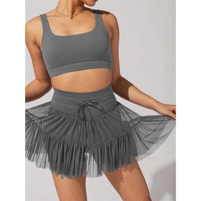 Womenu0027s half length skirt safety pants anti glare lace