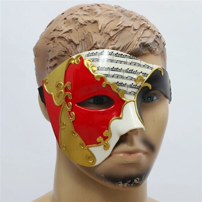 Halloween Masquerade Opera Mask One Eye Hand-painted Pattern