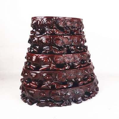 实木摆件根雕奇石底座实木可挖槽花瓶花盆盆景圆形玉石头底座托架