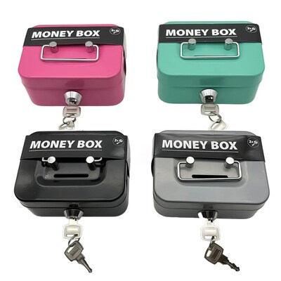 Money Safe Box Lockable Cash Box With Key,Portable Piggy Box