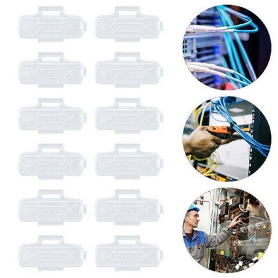 100 Pcs Cable Identification Box Clear Label Tags Holder