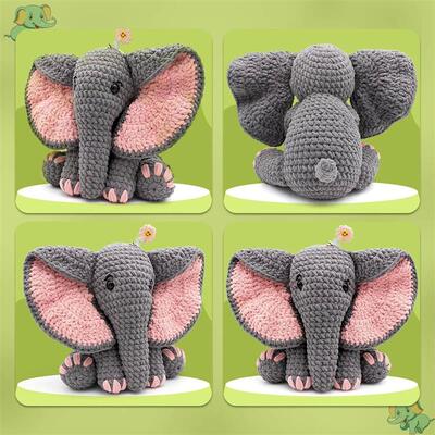 Elephant Package Crochet Knitting Kit for Beginners Starter