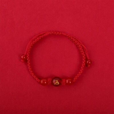 2025 Snake Year Lucky Red Rope Bracelet Zodiac Snake Braided