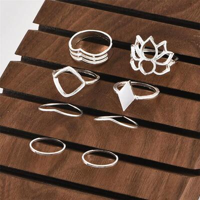 8 Pcs/set Fashion Openwork Geometric Lotus V Rhombus Joint S