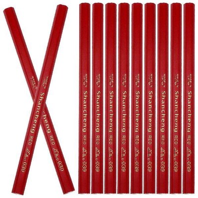 20 Pcs Red Hex Pencil Pencils Bulk Chinagraph Construction