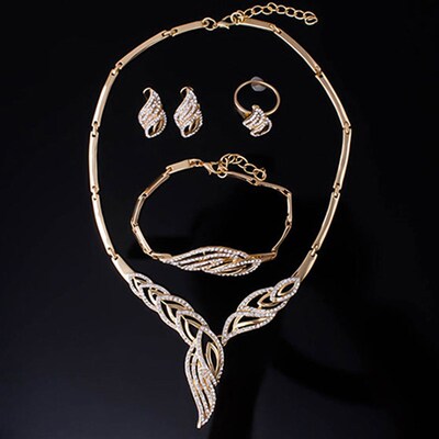 Wedding Bridal Party Wavy Rhinestone Choker Necklace Bracele