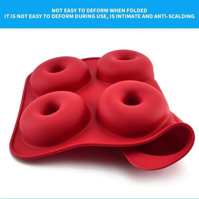6 Holes Silicone Donut Mold Bagel Pan Non Stick Baking Heat