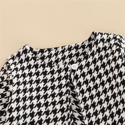 Children Infant Kids Baby Girl Dress Two Piece Set Plaid Pat
