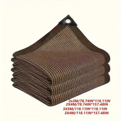 Durable Brown UV Protection Canopy - Outdoor Sun Shade Net -