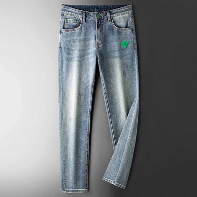 Spring and Summer New Light Blue Jeans Mens Popular Green L