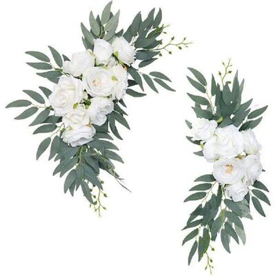Yannew Artificial Wedding Arch Flowers Kit Boho Dusty Rose