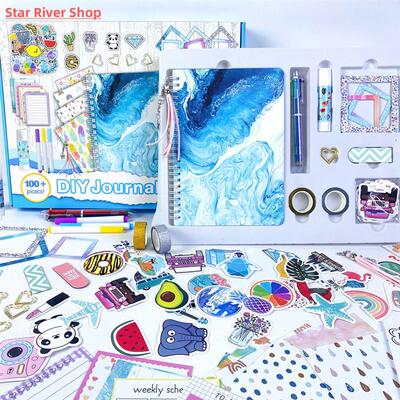 DIY Journal Set Kids Scrapbook Diary Journaling Kit for Writ