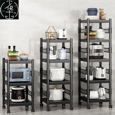 Kitchen shelves microwave racks dishes storage cabinets